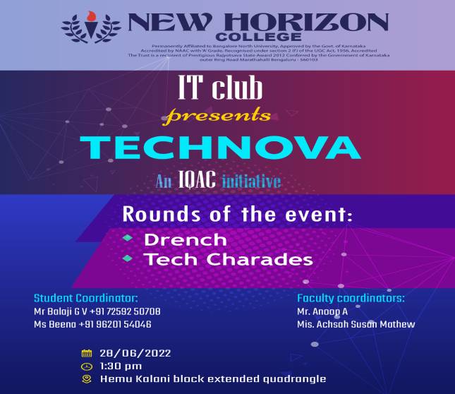 TECHNOVA 2022- An event at New Horizon College Marathalli