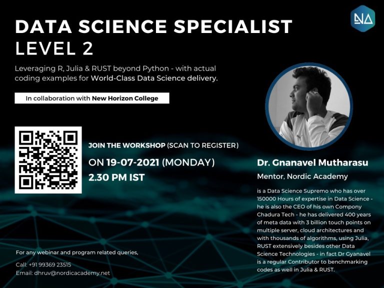 Internationally Certified Workshop On R Julia And Rust Technologies